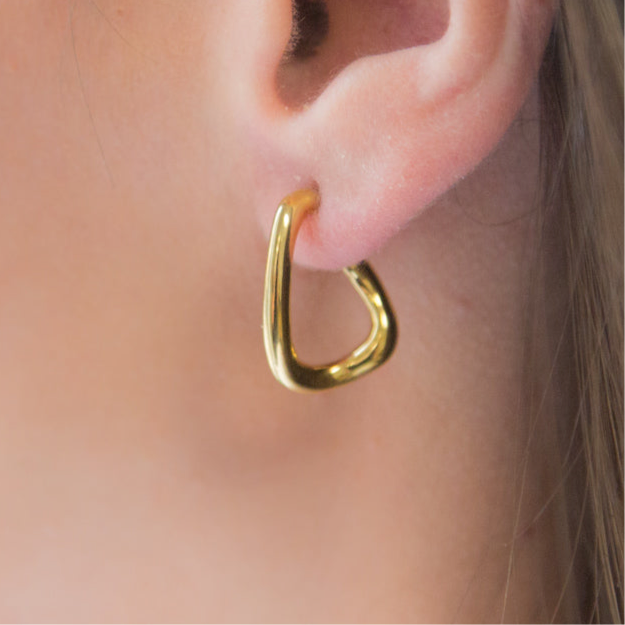 CORA - 18K Gold Plated Irregular C Shaped Chunky Earring – Mack & Rex