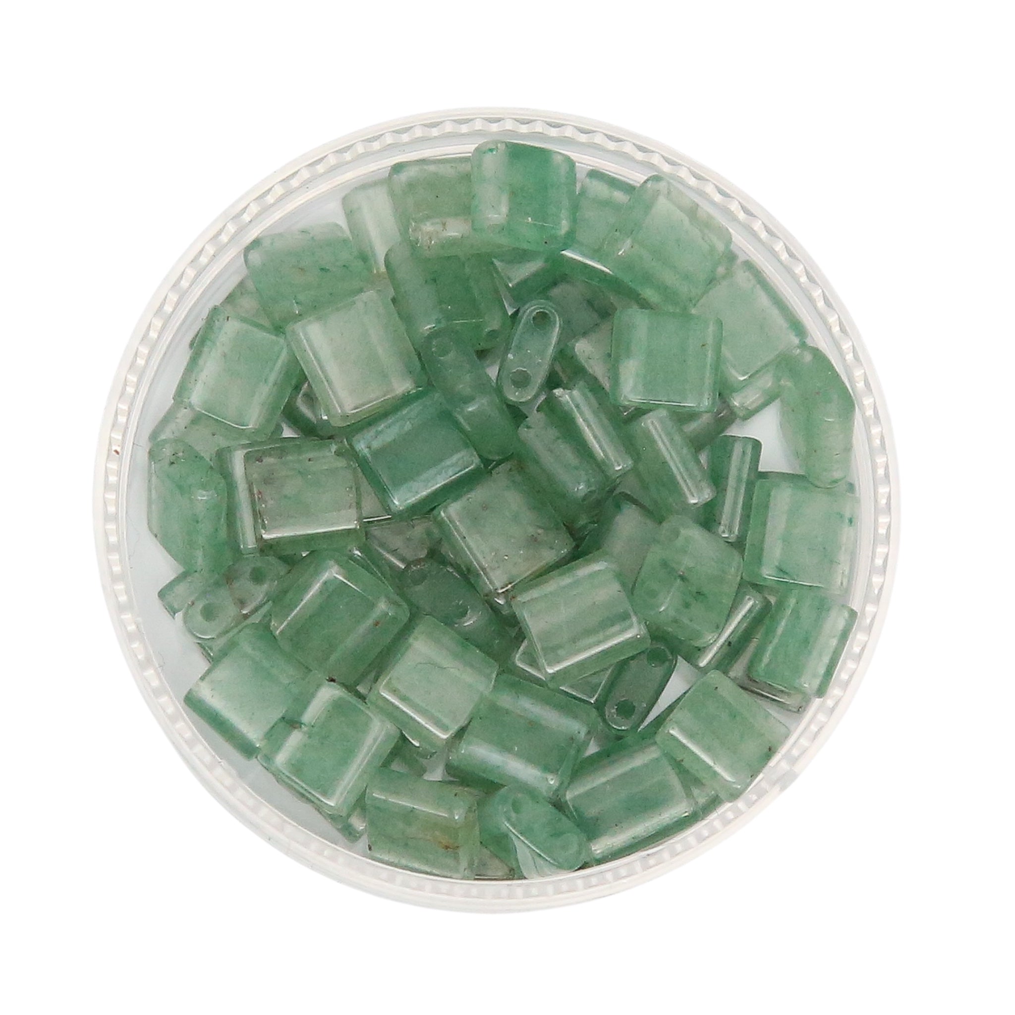 Mack & Rex Green Aventurine Stone Tile Beads - 2-Hole Tila Beads, 5X5Mm ...